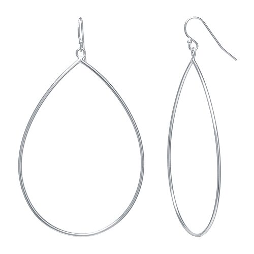 Click here for Fine Silver Plated Open Teardrop Earrings with Fre... prices