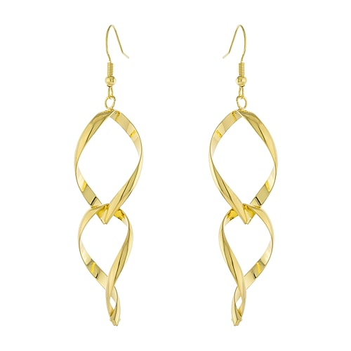 Click here for Athra 14kt. Gold Over Brass Twisted Drop Earrings prices