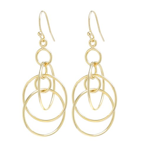 Click here for Silver Reflections 14K Gold Over Brass Drop Earrin... prices