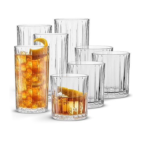 Click here for Joyjolt Alina Ribbed 8-pc. Glass Drinkware Set  On... prices