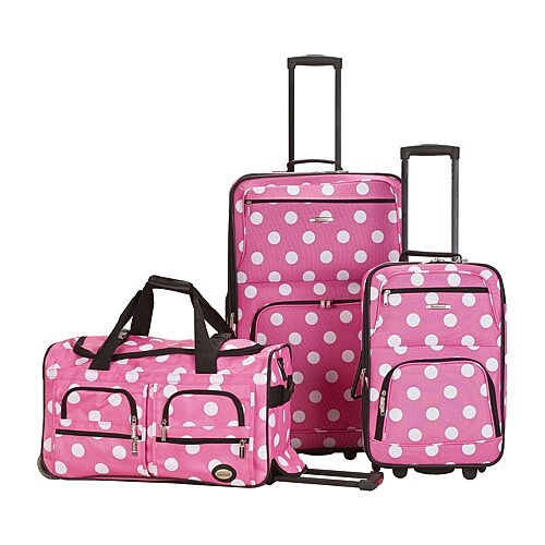 Click here for Rockland 3-Pc. Softside Luggage Set - Pink Dots prices