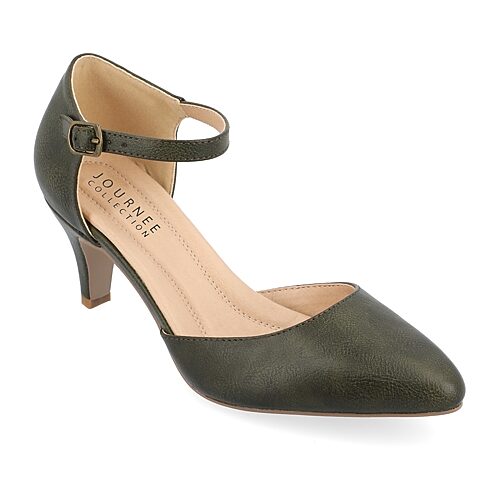 Journee Collection Womens Bettie Pointed Toe Pumps - Olive