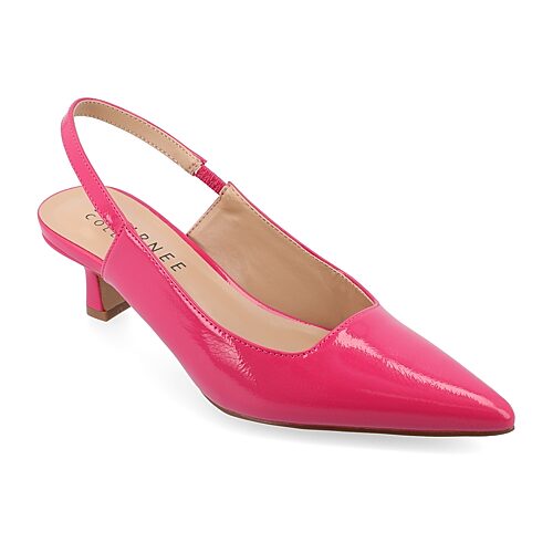 Journee Collection Paulina Womens Pointed Closed Toe Spool Heel Pumps  8 1/2 Medium  Pink