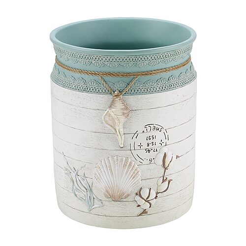 Avanti Farmhouse Shell Textured Resin Wastebasket - Multi