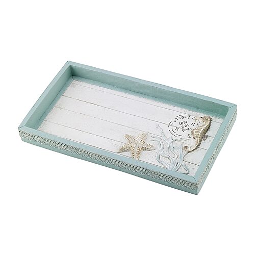 Avanti Farmhouse Shell Textured Resin Bathroom Tray - Multi