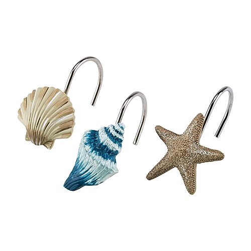 Avanti Blue Lagoon Ombre Seashells 12-Pc. Shower Curtain Hooks - Multi