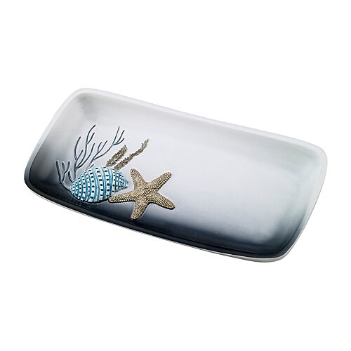 Avanti Blue Lagoon Ombre Seashells Bathroom Tray - Multi