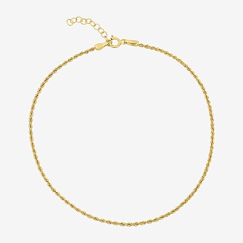 Click here for Womens 10K Gold 9 Inch Hollow Rope Ankle Bracelet... prices