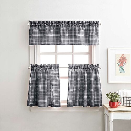 Click here for CHF Lodge Plaid 2-pc. Rod Pocket Window Tier  One... prices