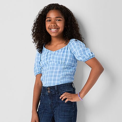 Click here for Thereabouts Little & Big Kid Girls U Neck Short Sl... prices