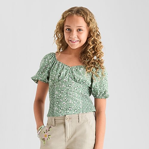 Click here for Thereabouts Little & Big Kid Girls U Neck Short Sl... prices