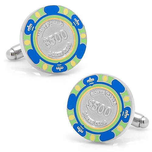 Click here for Poker Chip Cufflinks  One Size  Blue prices