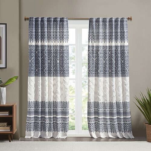 Click here for Mila Cotton Curtain Panel with Chenille Detail and... prices