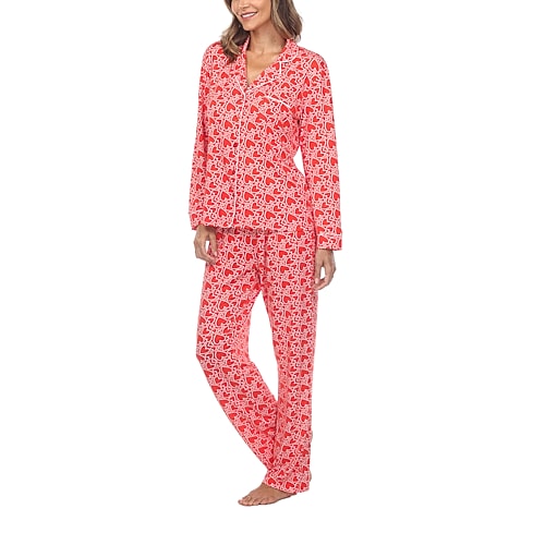 Click here for Womens White Mark Long Sleeve Heart Pajama Set prices