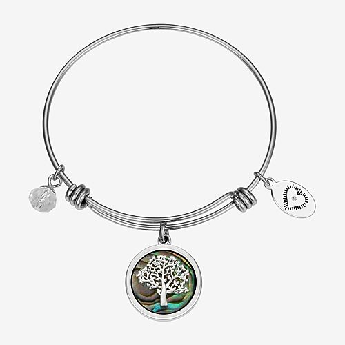 Click here for Footnotes Tree Womens Stainless Steel Round Bangle... prices
