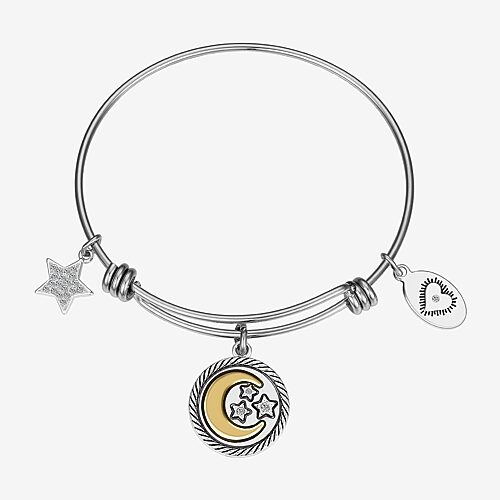 Click here for Footnotes Womens Crystal Stainless Steel Moon Roun... prices