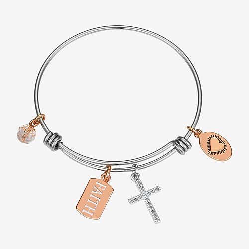 Click here for Footnotes Faith Womens Stainless Steel Cross Bangl... prices