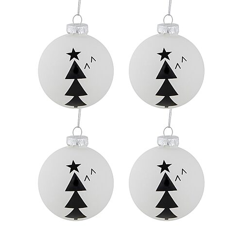 Click here for Northlight Glass Ball With Trees 4-pc. Christmas O... prices
