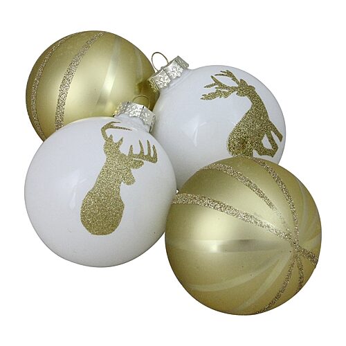 Click here for Northlight Deer 2-Finish Ball 4-pc. Christmas Orna... prices