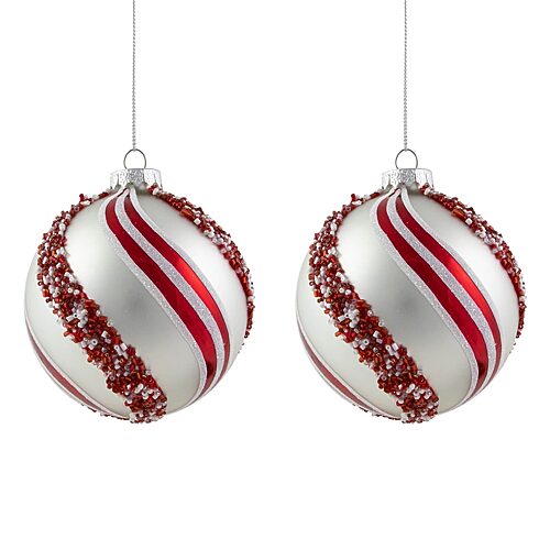 Click here for Northlight Striped Ball 2-pc. Christmas Ornament... prices