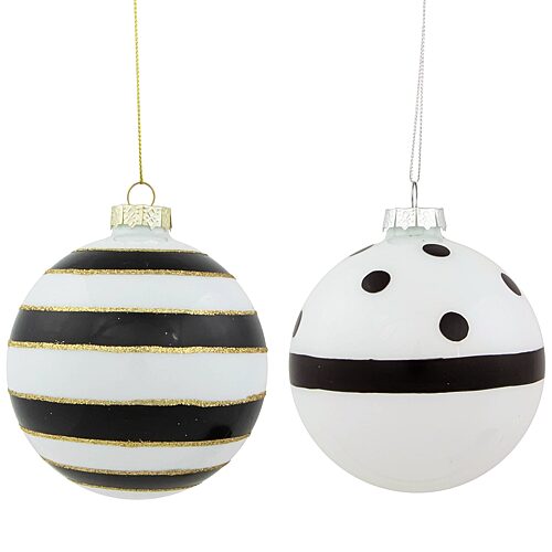 Click here for Northlight Striped Glass Ball 2-pc. Christmas Orna... prices