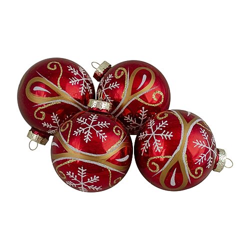 Click here for Northlight Glass Hanging Ball 4-pc. Christmas Orna... prices