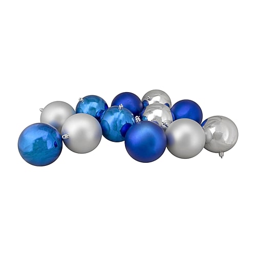 Click here for Northlight 2-Finish Blue Ball 12-pc. Christmas Orn... prices