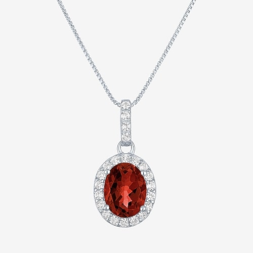 Click here for Gemstone Sterling Silver Oval Pendant Necklace  On... prices