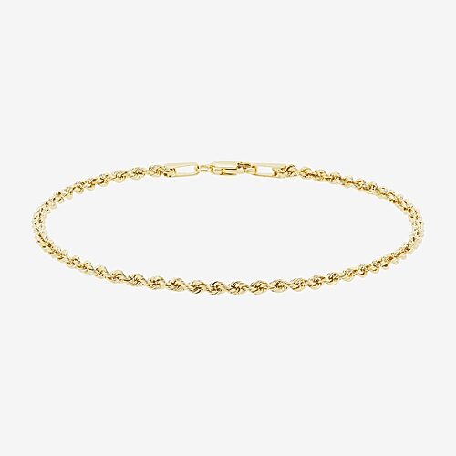 Click here for Womens 10K Gold 7.5 Inch Hollow Rope Chain Bracele... prices