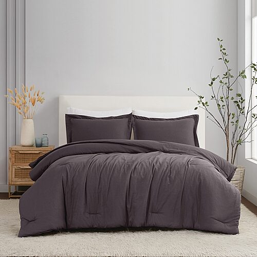 Brooklyn Loom Solid Linen 3pc. Comforter Set