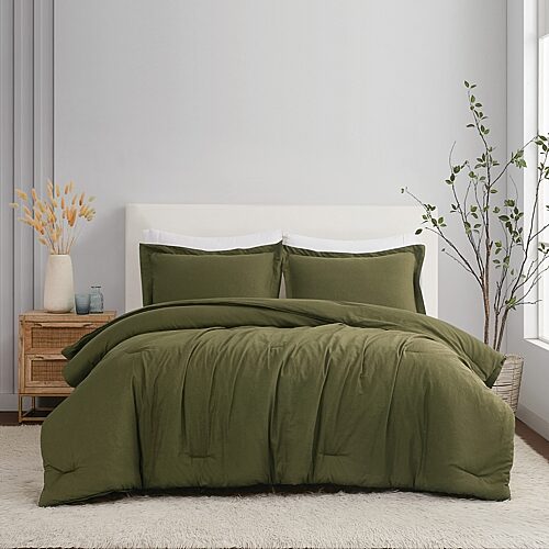 Brooklyn Loom Solid Linen 3pc. Comforter Set