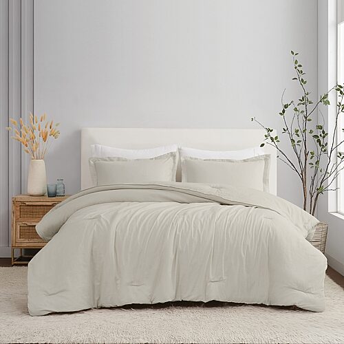 Click here for Brooklyn Loom Solid Linen 3pc. Comforter Set prices