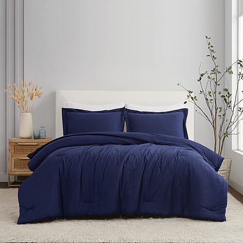Click here for Brooklyn Loom Solid Linen 3pc. Comforter Set prices