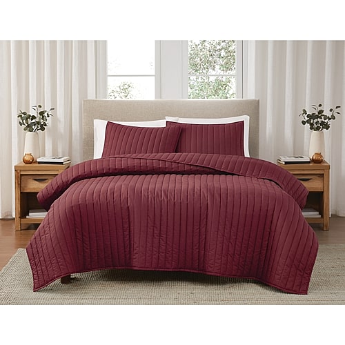 Click here for Brooklyn Loom Solid Cotton Percale 3pc. Quilt Set prices