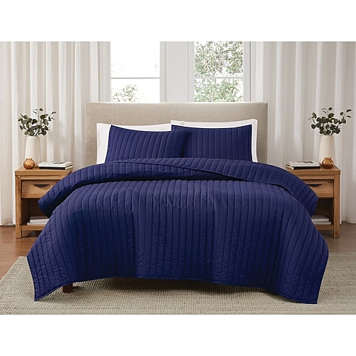 Click here for Brooklyn Loom Solid Cotton Percale 3pc. Quilt Set prices