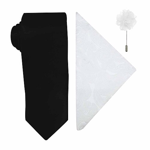 Click here for J. Ferrar Solid Tie Set  One Size  Black prices
