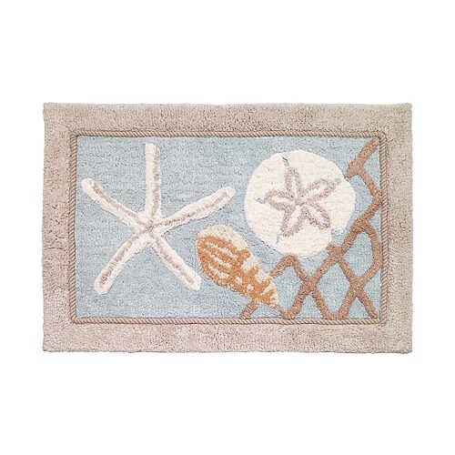Avanti Seaglass Seashell and Netting Bath Rug  20 x 30 - Multi