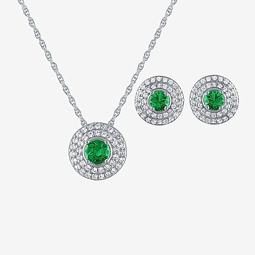 Click here for Womens Lab Created Green Emerald Sterling Silver 2... prices
