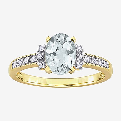 Click here for Womens Diamond Accent Genuine Blue Aquamarine 18K... prices