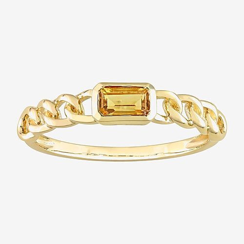 Click here for Womens Genuine Yellow Citrine 10K Gold Stackable R... prices