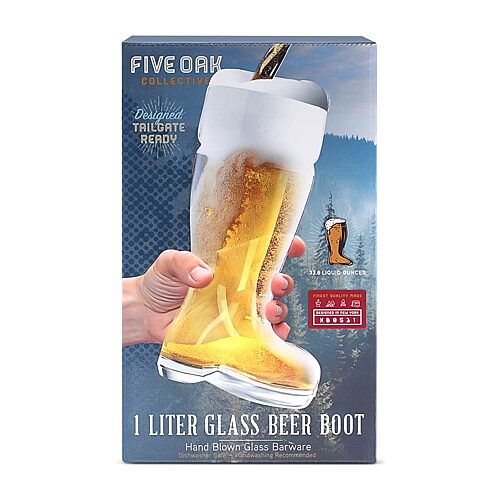Click here for Five Oak Glass Beer Boot Mug  One Size  Clear prices