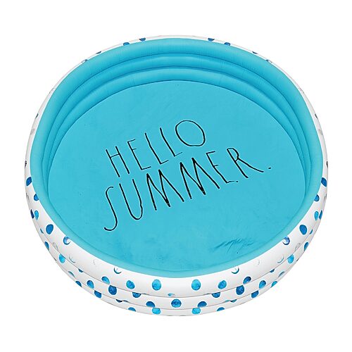 Click here for Rae Dunn Hello Summer Aqua Poka Dots Inflatable Po... prices
