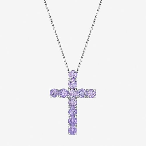 Click here for Womens Gemstone Sterling Silver Cross Pendant Neck... prices