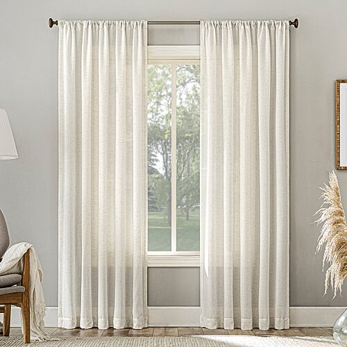 Click here for Amalfi Linen Blend Semi-Sheer Rod Pocket Curtain P... prices