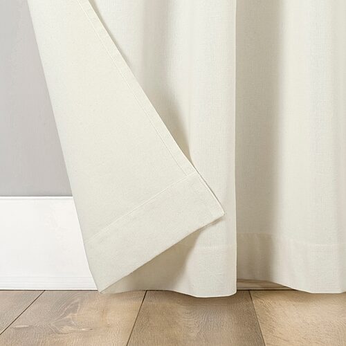 Click here for Cotton Blend Button Tab Top Curtain - Cream prices