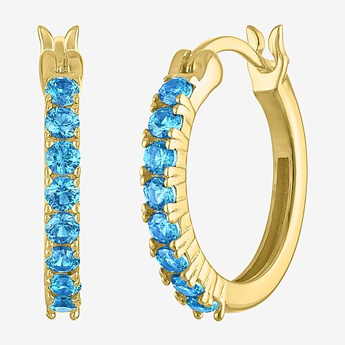 Click here for Gemstone 14K Gold Over Silver 16mm Hoop Earrings... prices