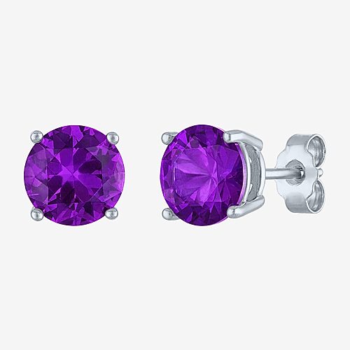 Click here for Gemstone Sterling Silver 7mm Stud Earrings  One Si... prices