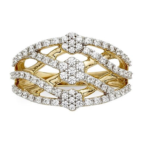 Click here for Diamond Blossom 1/2 CT.T.W. Natural Diamond Criss-... prices