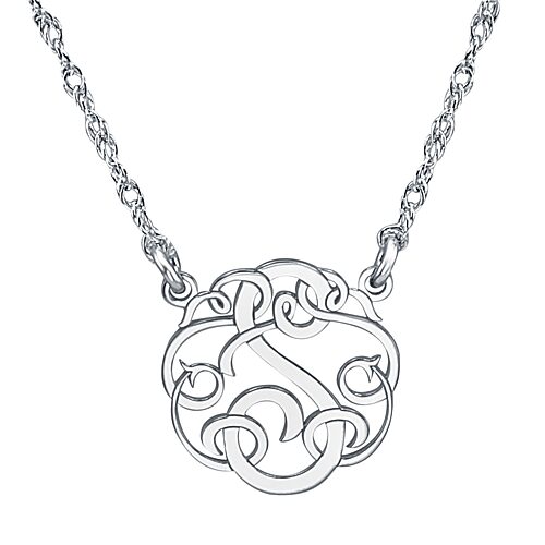 Click here for Personalized 15mm Ribbon-Style Initial Pendant Nec... prices