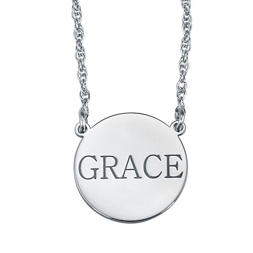 Click here for Personalized Name Disk Necklace  One Size  White prices